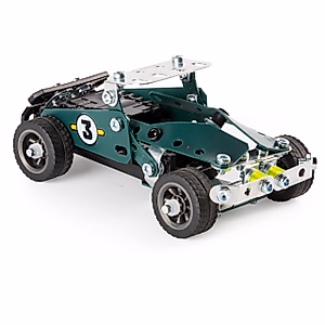 Meccano by Erector 5 in 1 Roadster Pull Back Car Building Kit, STEM Engineering Education Toy for Ages 8 and up