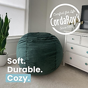 CordaRoy's Chenille Bean Bag Cover (Bean Bag Sold Separately) - Cover for Convertible Bean Bag Chair & Bed - Machine-Washable Chenille Fabric - for Basement, Living Room, Dorm - Queen - Charcoal