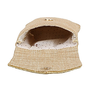 Suman Enterprises Pearl Clutch Silk Saree Clutch Mobile Pouch Waist Clip Ladies Purse Gift For Women & Girls (Golden)