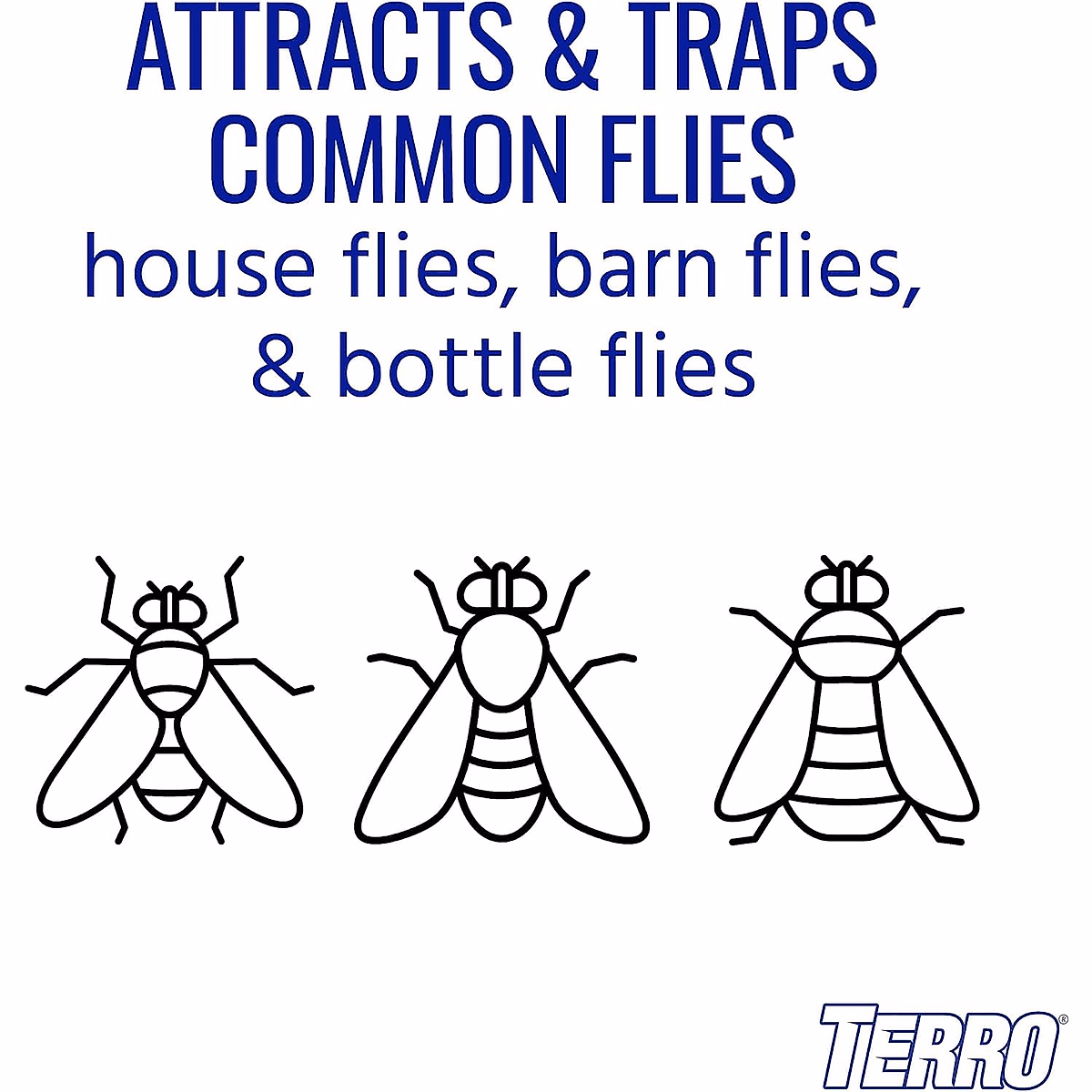 4 Pack of TERRO Fly Magnet, Reusable Fly Trap - Includes 4 Fly Bait Packet and Heavy Duty 9.5 PLEXON Hanging Chain (4 Traps)