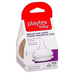 Playtex Baby BreastLike Bottle Nipple, Fast Flow - 2 Count