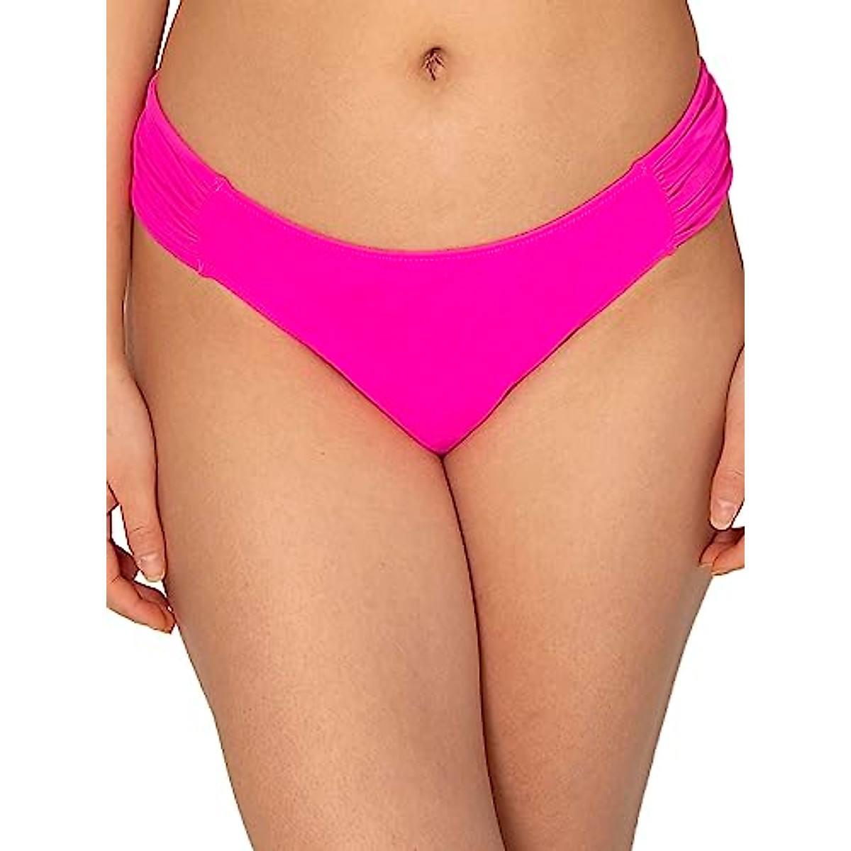Smart & Sexy womens Secret Side Ruched Bikini Swimsuit Bottoms, Fuchia Sizzle, Medium US