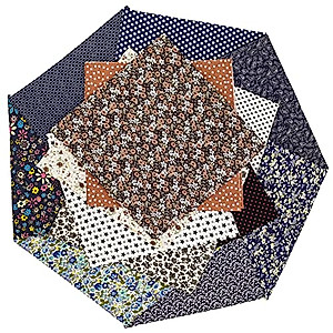 CJINZHI Fat Quarters Fabric Bundles, 14pcs 19.69x19.69inches(50x50cm) Cotton Fabric Quilting Squares lot Precut Patchwork Quarter Sheets for Sewing Patterns Bundle, Black Brown Floral