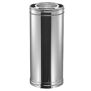 DuraVent DuraPlus 36 x 6 Inch Galvanized Stainless Steel Triple Wall Wood Burning Stove Pipe Connector for Ventilation with Twist Lock, Silver