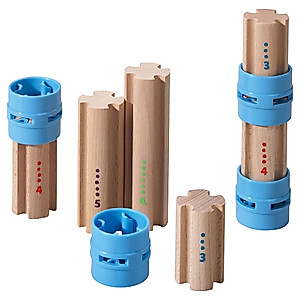 HABA Kullerbu Expansion Set - Columns - 10 Piece Set for Creating Higher Ball Track Layouts