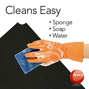 Resilia Shelf Liner Set for Wire Shelving Units – 5 Pack, 16 Inches x 36 Inches, Black Vinyl, Anti-Slip, Heavy Duty, Made in The USA, for Kitchen, Bathroom, Garage Storage