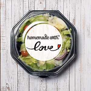 500 Homedmade with Love Stickers-1.4 inch Wood Grain Round Labels.