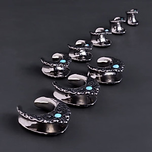 ERKUOO Piercing Jewelry 2PCS Floral Saddle Tunnels Plugs, Hypoallergenic 316L Stainless Steel, 0g(8mm)