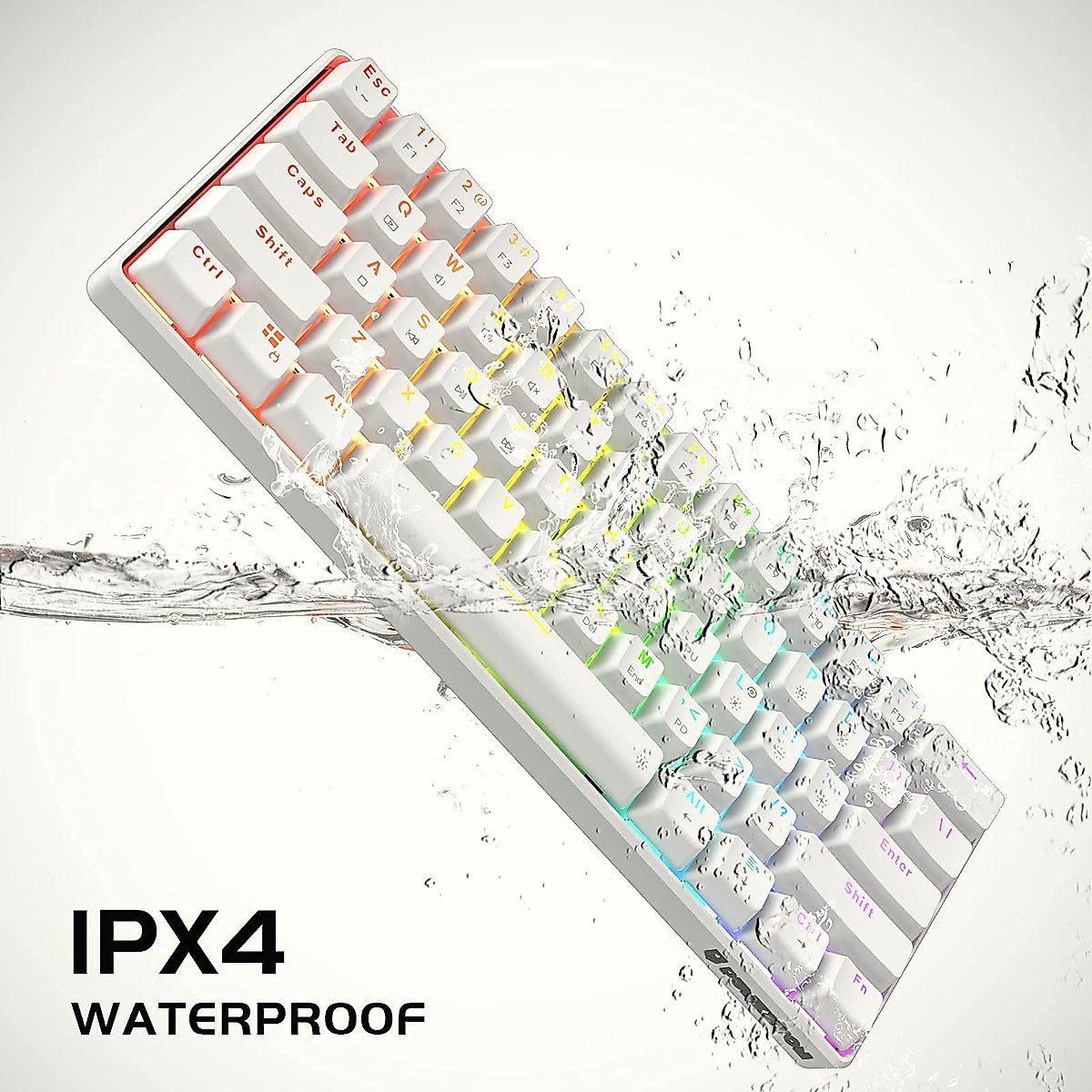 Punkston TH61 60% Mechanical Gaming Keyboard,RGB Backlit Wired Ultra-Compact Mini Mechanical Keyboard Full Keys Programmable White (Optical Black Switch) (Renewed)