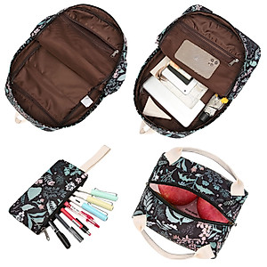 Pawsky School backpack for Teen Girls Women Kids School Bags College Bookbag, 15 Inch Laptop Bag with Lunch Bag and Pencil Case