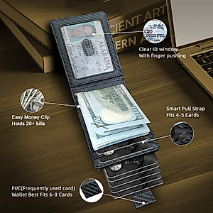 ECOZATU Slim Minimalist Wallet for Men- Money Clip Wallet | Bifold Men Wallets | RFID Blocking Wallet | Genuine Leather Wallets for Men | 12 Card Holder Mens Wallet | Mens Front Pocket wallet