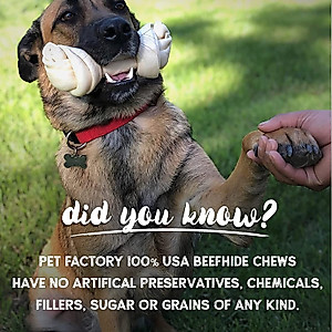 Pet Factory 100% Made in USA Beefhide 5" Chip Rolls Dog Chew Treats - Natural Flavor, 5 Count/1 Pack