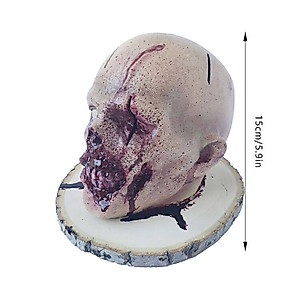 Horror Skeleton Knife Stand, Halloween Skull Kitchen Knife Block, Kitchen Storage Head Holder, Kitchen Fruit Storage Rack Ornament, Party Fruit Storage Rack Ornament (Khaki)