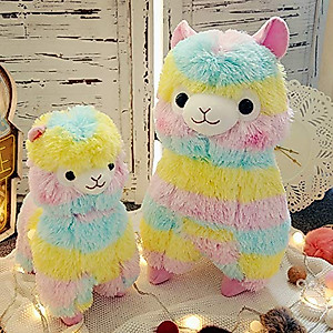 13.8" Soft Llama Stuffed Animal Toy - Rainbow Llamacorn Alpaca Plush Animals Toy Cute Llama Doll Rainbow Alpaca Doll Alpaca Plush Toy Pillows stuffed llama large Adorable Birthday Gift (13.8inch)