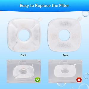 Vafrmii 4 Pack Replacement Filters & Replacement Pre-Filter Sponges for 67/95/135/85oz Automatic Pet Fountain, Cat Water Fountain Filters, Triple Filtration Dog Fountain Filter Replacement