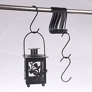 SPADORIVE 50 Pack Black S Hooks Steel S Hanging Hooks Heavy Duty S Hanger Hook Metal Kitchen Pot Rack Hooks Closet Hooks Plants Hooks for Hanging Pot, Pan, Cups