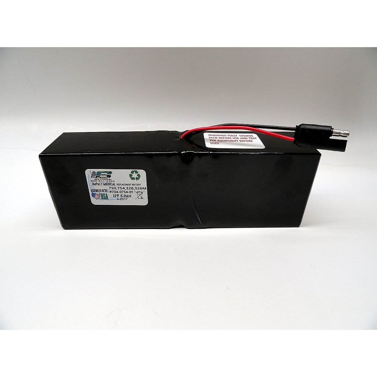 Impact Medical 754 Eagle Uni-Vent Ventilator REPLACEMENT Battery