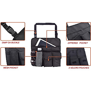 Outdoor Beach Chair Armrest Bag, Fishing Beach Chair Hanging Storage Bag Tote Bag Organizer Hanging Storage Bag Pouch Snack Bag for Camping (Black)