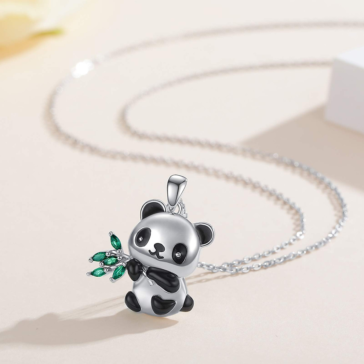 CHENGHONG Panda Necklace for Women 925 Sterling Silver Cute Panda Stuffed Animal Pendant Necklace Panda Bear Jewelry Gifts for Women Valentines Day Gifts