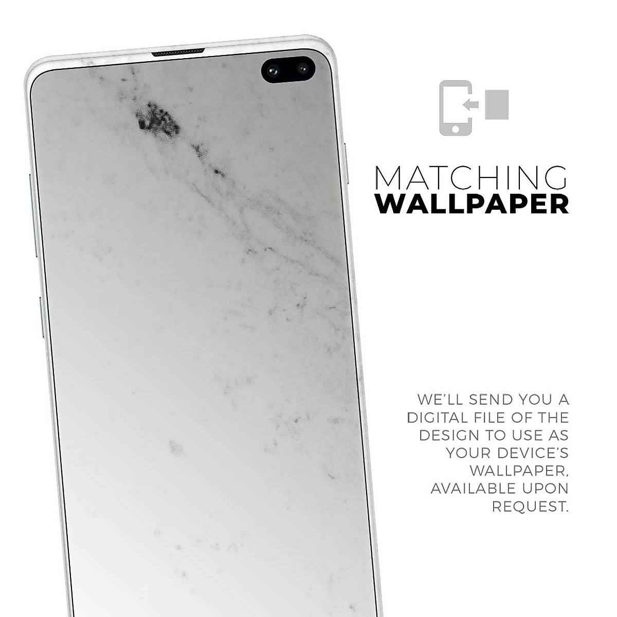 DesignSkinz White and Black Marble Surface Protective Vinyl Decal Wrap Skin Cover Compatible with The Samsung Galaxy S20 (Screen Trim & Back Glass Skin)