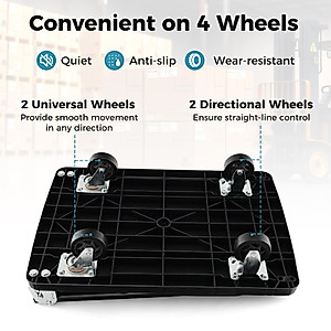 Toolsempire Foladable Push Cart Dolly, 440 lbs Heavy Duty Moving Platform Hand Truck with 360° Swivel Wheels, Moving Flatbed Cart Platform Dolly Cart for Groceries, Warehouse