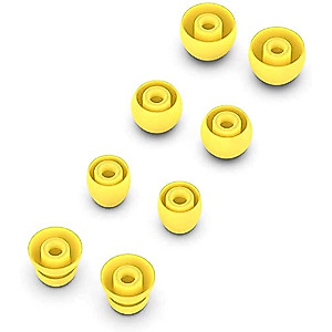 Replaceable Earplugs Silicone Earplugs is Compatible with Dr dre Power Pro Wireless Stereo Headphones (Yellow/4 Pairs)
