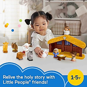 Fisher-Price Little People Toddler Playset Nativity Scene with Baby Jesus Mary & Joseph Figures for Christmas Play Ages 1+ Years