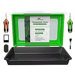 FuturHydro Trimming Tray 150 Micron Screen Keef Pollen & Herb Dry Sifter Tray with 2 Trimming Scissors Harvest Accessories (Green)