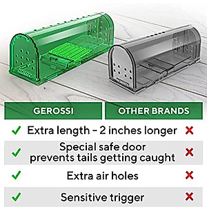 Humane Catch and Release Mouse Traps Pack of 4 - Perfect for House, Indoor & Outdoor - Easy Set Durable Mice Traps, Safe for Children, Pets & Humans - Instantly Remove Unwanted Rodents from Your Home