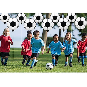 Tellpet Soccer Balloons Party Decorations, 10 Pcs Soccer Birthday Party Supplies, 2022 World Cup Decorations, Black and White
