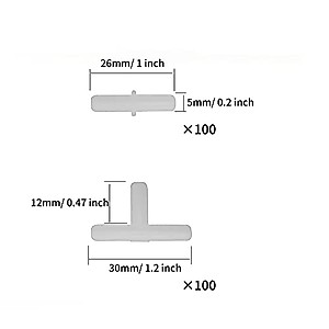 200 Pieces Aquarium Air Valve Connector Plastic Inline Tubing for Aquarium Fish Tank, Straight and T Type