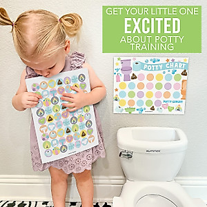 Hadley Designs Doodle Sticker Chart for Kids Potty Training Chart for Toddlers Boys - Potty Training Chart for Girls with Stickers, Potty Chart for Boys with Stickers