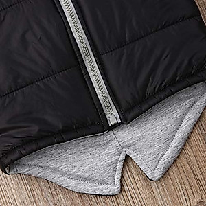 BULINGNA Kids Toddler Baby Girl Boy Dinosaur Vest Hoodie Sleeveless Waistcoat Warm Jacket Outwear with Zipper (Black, 3-4 Years)