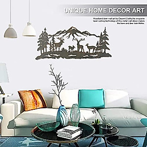 wasunyde Metal Deer Wall Decor Wall Art Forest Rustic Hanging for Cabin Decor Living Room, Bedroom, Bathroom Indoor Outdoor, Rustic Metal Wall Deer Hanging Kit