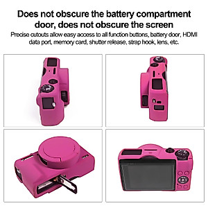 Easy Hood Case for Canon Powershot G7 X Mark III Digital Camera, Soft Silicone Protective Cover with Removable Lens Cover for Canon Powershot G7X Mark III DSLR Camera (Rose)