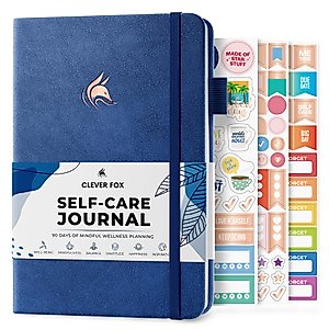 Clever Fox Self-Care Journal – Daily Reflection Notebook – Mental Health & Personal Development Planner, Meditation & Mood Log, A5 (Mystic Blue)