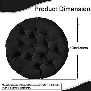 HILUHIDI Papasan Chair Cushion Only 52 inch, 13.23lbs Overstuffed Round Papasan Chair Cushion Only, Thicken Papasan Seat Cushion for Relaxing (Black)