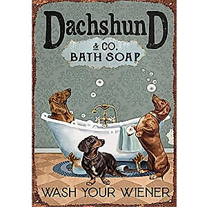 Dog Co. Bath Soap,Wash Your Weiner,Funny Dog Poster,Dog Mom Gift,Wall Decor Art Cave Bar Club Cafe Store Retro Signs Home Decoration Metal Tin Sign 20x30cm
