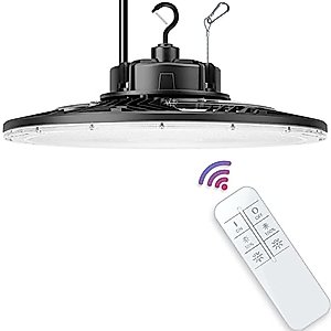200W UFO LED High Bay Light 800W MH/HPS Equivalent 30,000lm 5000K Dimmable High Bay LED Shop Light (Dimmer Remote Controller Included) UL DLC Approved Warehouse Lights 5' Cable AC 100-277V