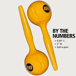 Meinl Percussion MWM2AM Traditional Wood Round Maracas, Amber Finish