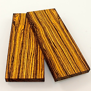 Knifes Scales Made of Bocote Wood, Bookmatched Handle Blank Exotic Knife Scales Wood