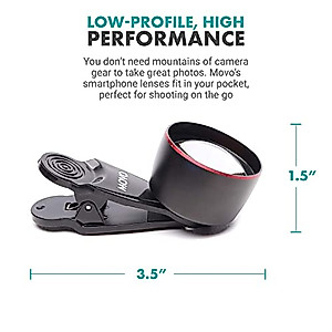 Movo SPL-Tele 3X Telephoto Lens with Clip Mount for Smartphones - Zoom Lens for iPhone, Android, and Tablets - Smartphone Telescopic Lens for Video and Photography - Best Telephoto Lens for iPhone