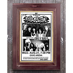 Innerwallz Aerosmith Permanent Vacation Tour 1988 with Guns N' Roses Retro Art Print — Poster Size — Print of Retro Concert Poster — Features Steven, Joe, Tom, Joey, and Brad