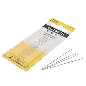 The Beadsmith English Beading Needles, Size 10, 4 Needles per Card, Made in England, Use for Loom Weaving Beadwork, Off-Loom Stitching and Jewelry Making with Seed Beads