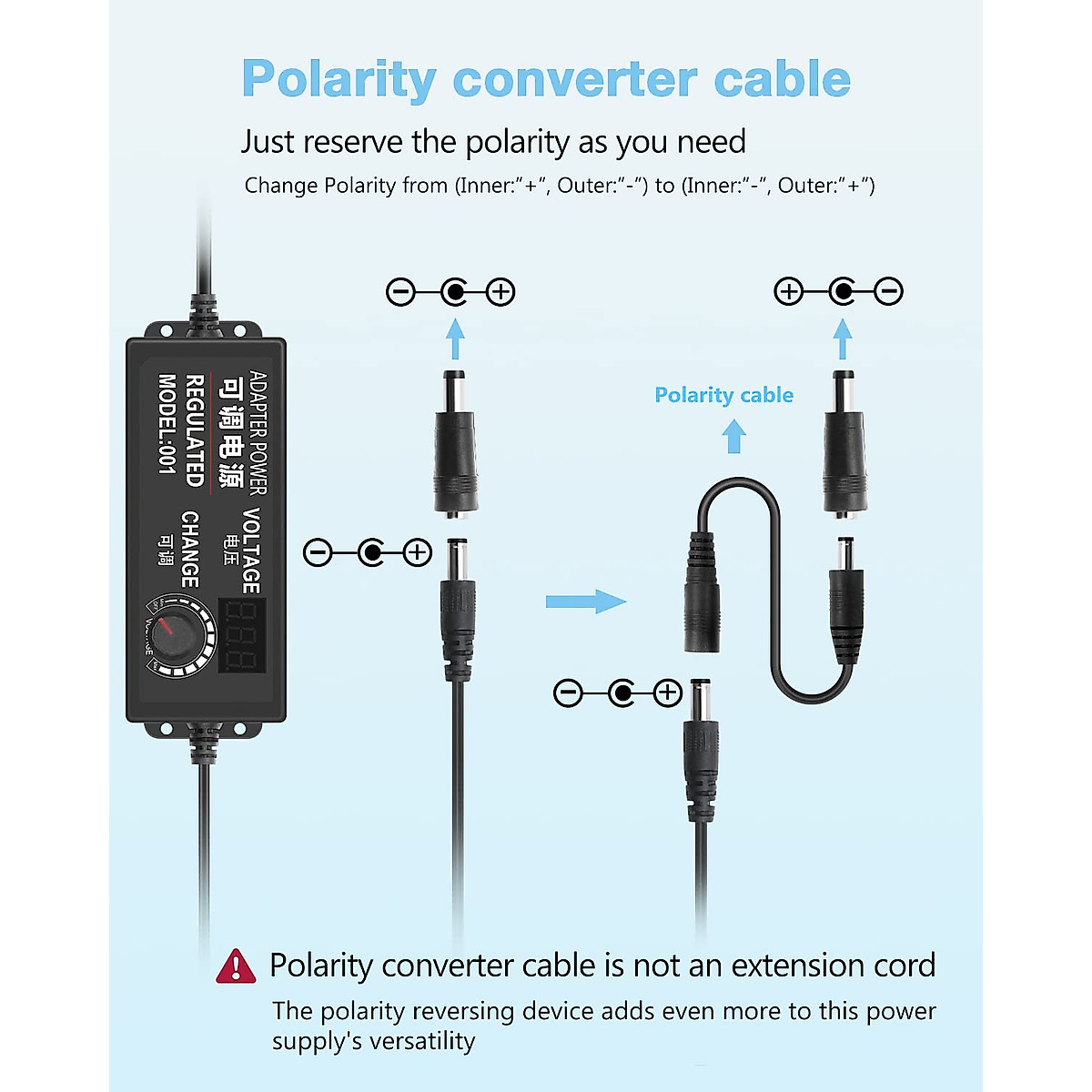 Aclorol Universal AC/DC Power Supply Adapter 48W AC 100-240V to DC 24V 2A 15V 12V 9V 6V 5V 3V 1A 1.5A 1000mA Power Supplies Adjustable Switching AC Adapter with Polarity Converter & 14 Tips
