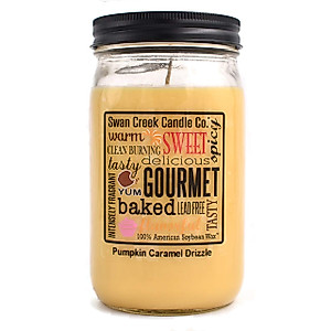 Swan Creek 100% American Soybean 24 Oz. Jar Candle - Pumpkin Caramel Drizzle