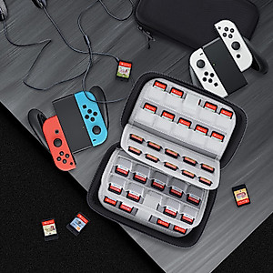 Joogee Game Card Storage Case Compatible with Switch OLED, Protective Carrying Case Compatible with Switch, Games Cartridges Compatible with Switch Lite, 80 Cards, Black
