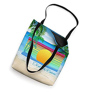 Vintage Turks Caicos Islands Sunset Retro Tote Bag