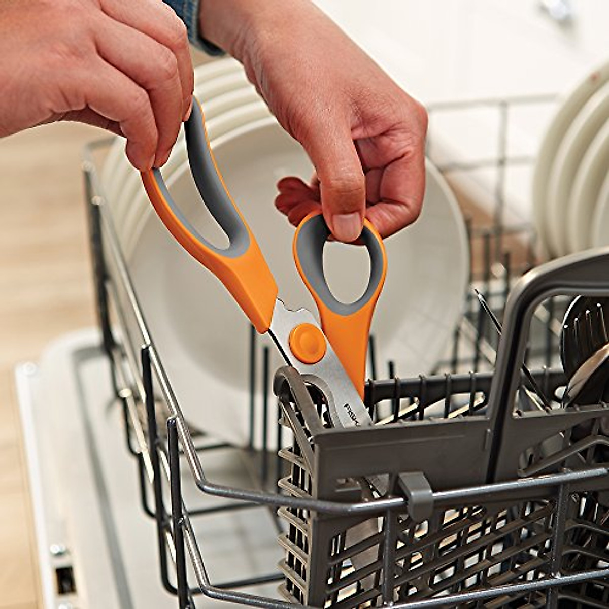 Fiskars All-purpose Kitchen Shears (8 Inch), 510041-1001,Orange