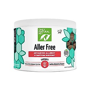 ONLY NATURAL PET AllerFree Advanced Allergy Support for Dogs w/Quercetin & Probiotics - Immune, Respiratory, Skin & Coat Health - Itchy Paws & Licking - Bacon-Flavored 60 Soft Chewable